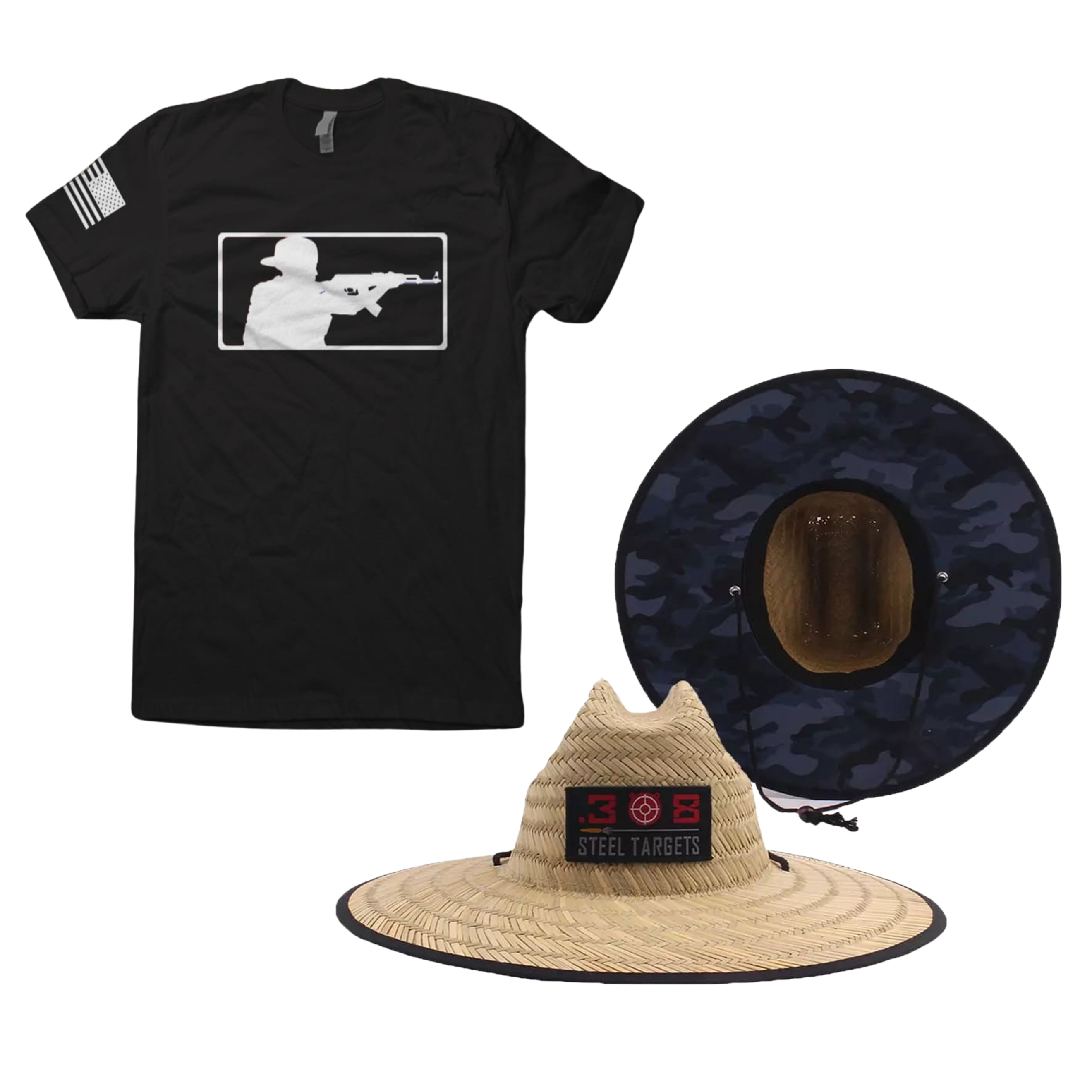 AK or AR T-shirt and .308 Straw Hat Pack